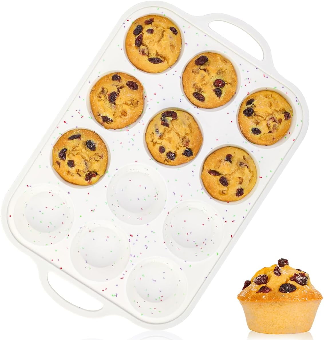 Mini Muffin Pan, Metal Reinforced Frame Mini Cupcake Pans 24 Cups ...
