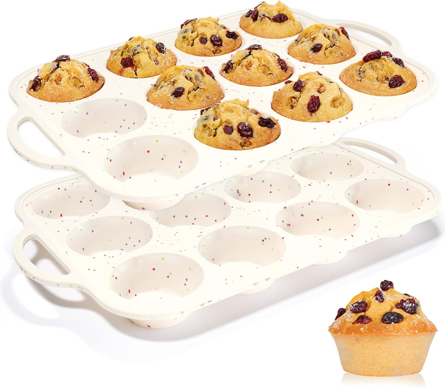 Mini Muffin Pan, Metal Reinforced Frame Mini Cupcake Pans 24 Cups ...