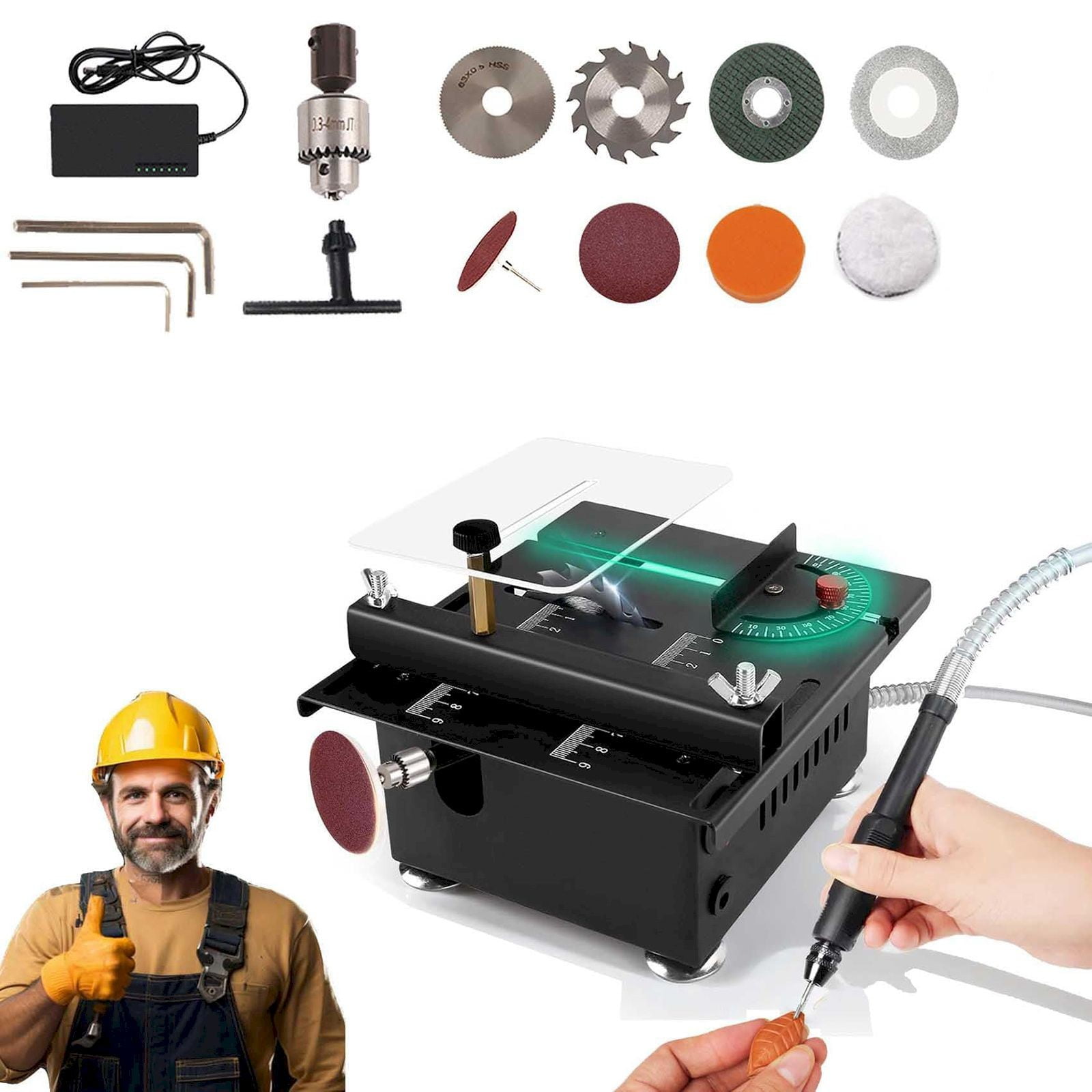 Mini Multi-Functional Table Saw (Standard With Adjustable Angle Model ...