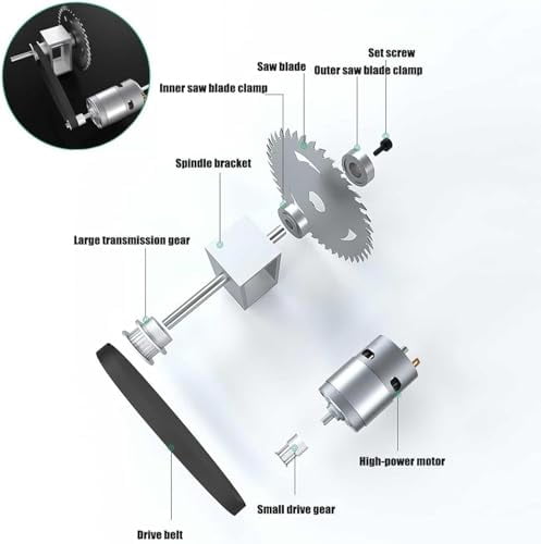 Mini Multi-functional Table Saw, 100 W Portable Mini Table Saw, 7 Speed ...