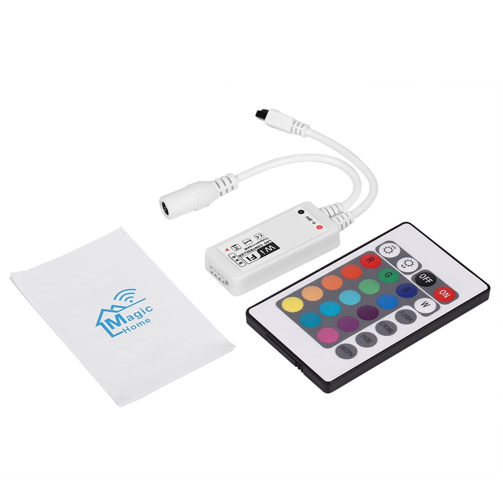 Mini Music Controller for 5050 LED Strip Lights with 24-Key Remote for ...