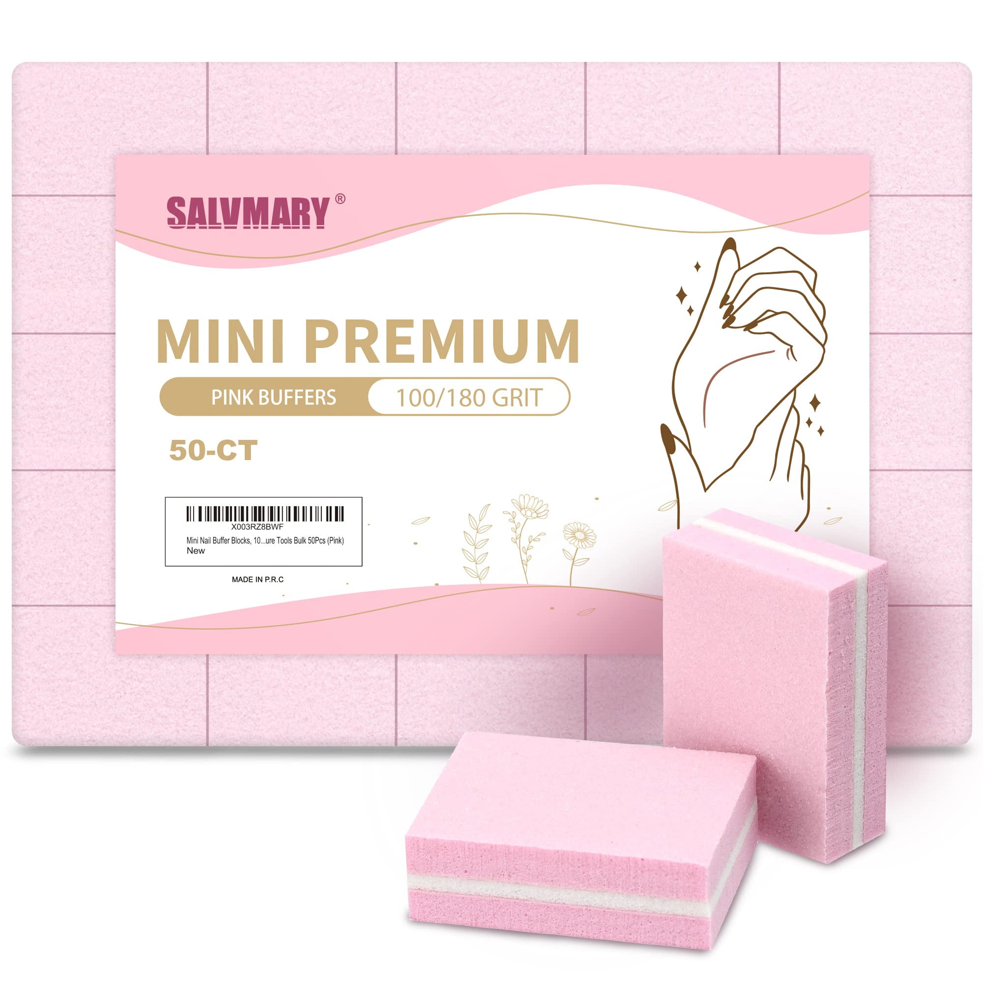 Mini Nail Buffer Blocks, 100/180 Grit Sponge Buffing Sanding Block File ...