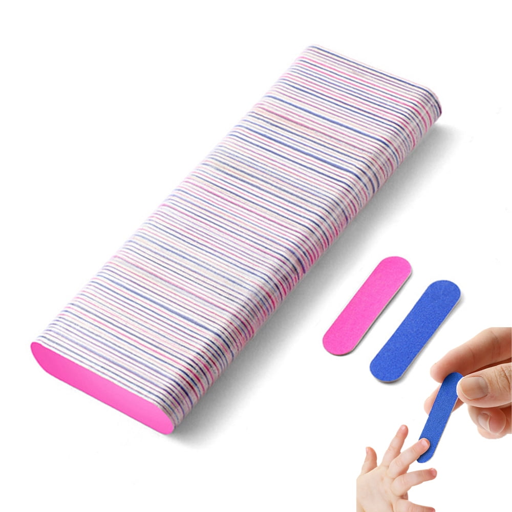 Mini Nail Files,100 Pack 2 Inches Disposable Double Sided Emery Boards ...