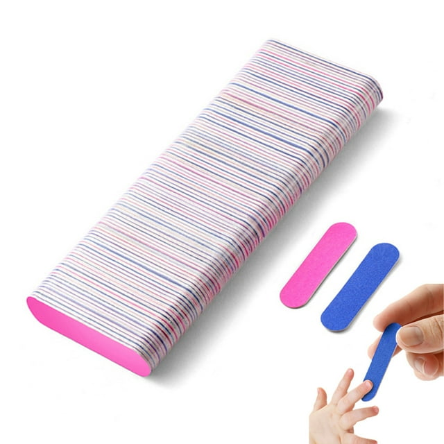 Mini Nail Files,100 Pack 2 Inches Disposable Double Sided Emery Boards ...