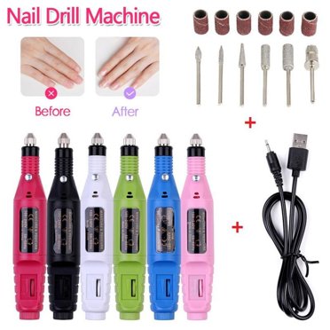 Nail Polisher Power Manicure Care Tool Electric Nail Drill Bits Set Pen ...