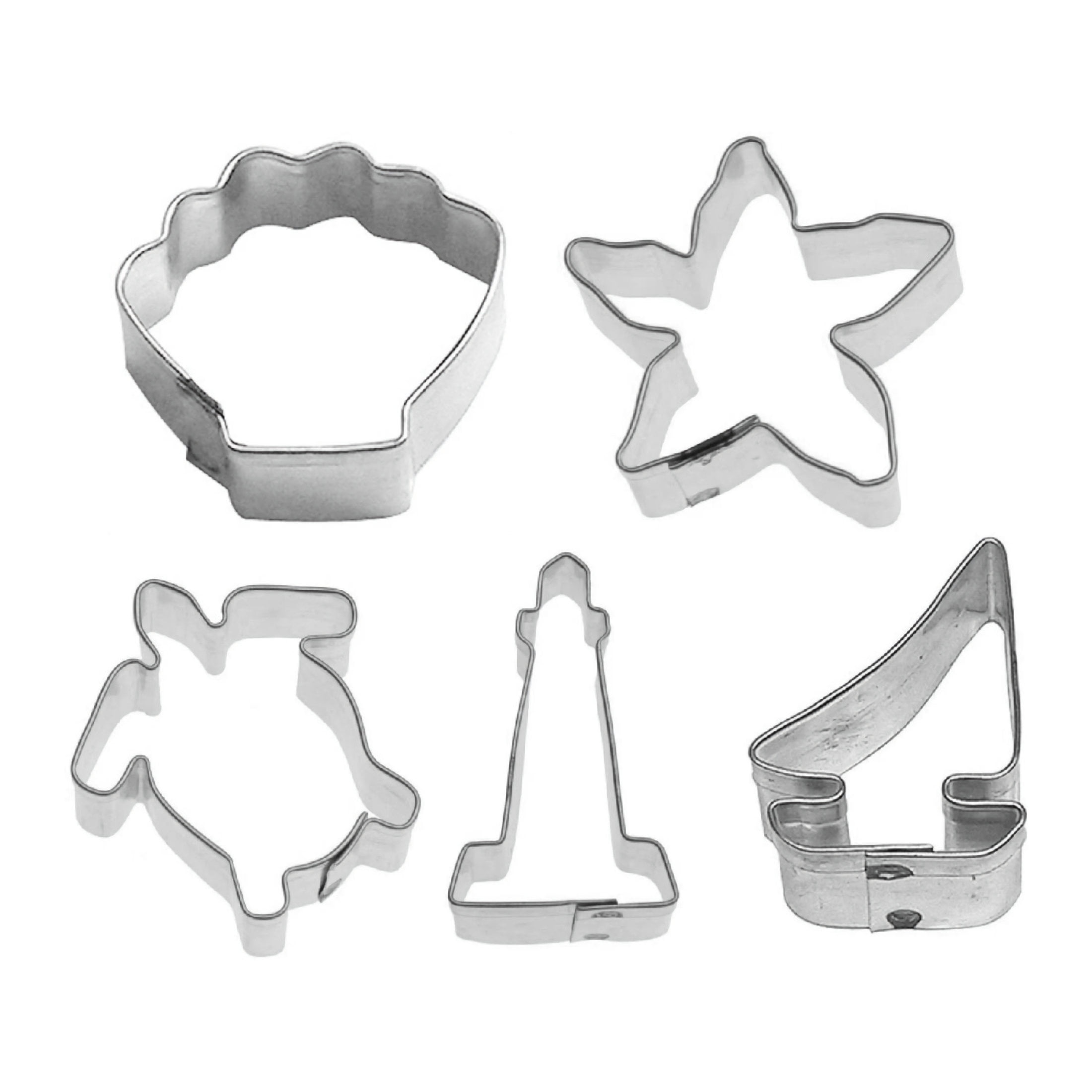 Mini Nautical 5 Piece Cookie Cutter Set - Mini Seashell, Mini Starfish ...