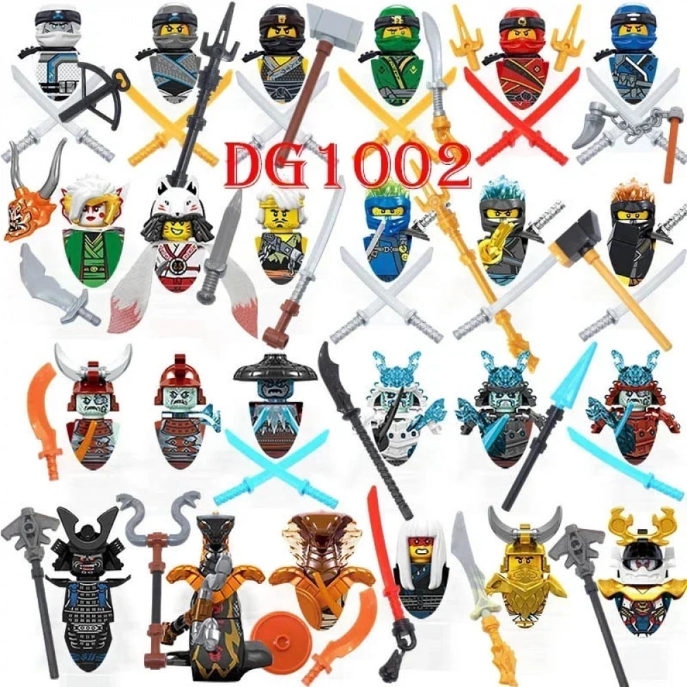 Mini Ninja Motorcycle Action Figures Building Blocks Skeleton Soldiers ...