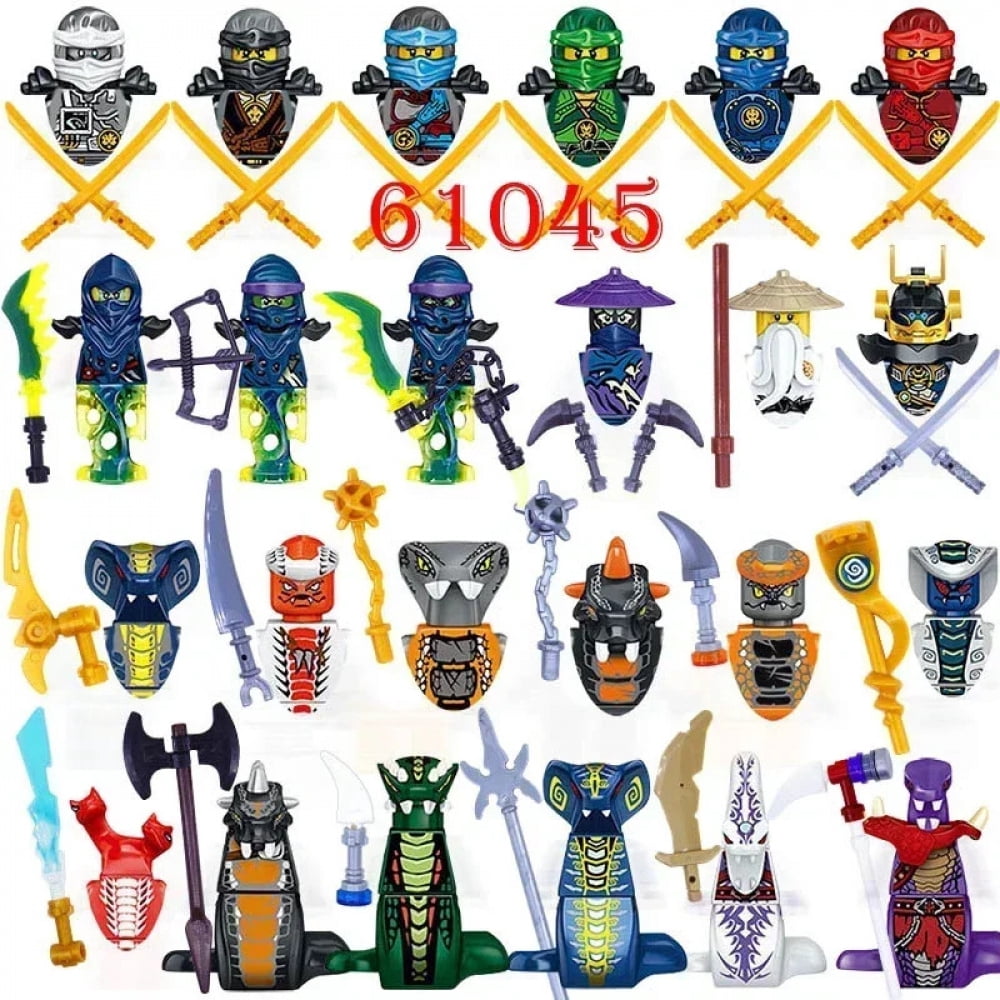 Mini Ninja Motorcycle Action Figures Building Blocks Skeleton Soldiers ...