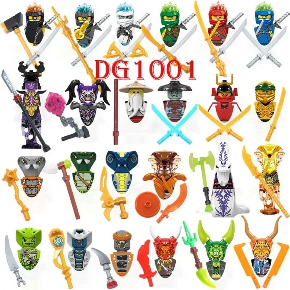 Mini Ninja Motorcycle Action Figures Building Blocks Skeleton Soldiers ...