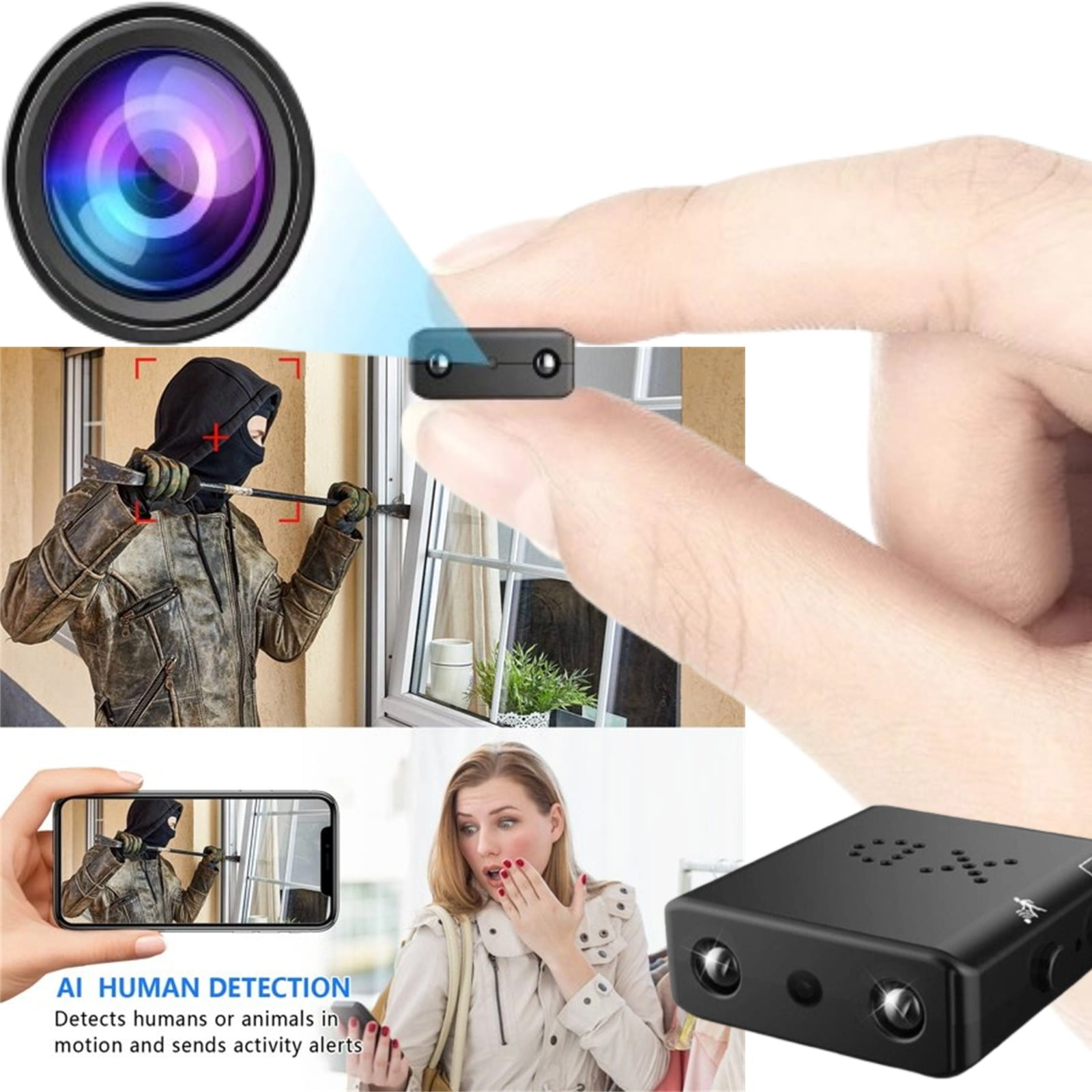Mini No Need Wifi Camera Security Camera HD 1080P Nanny Camera with ...