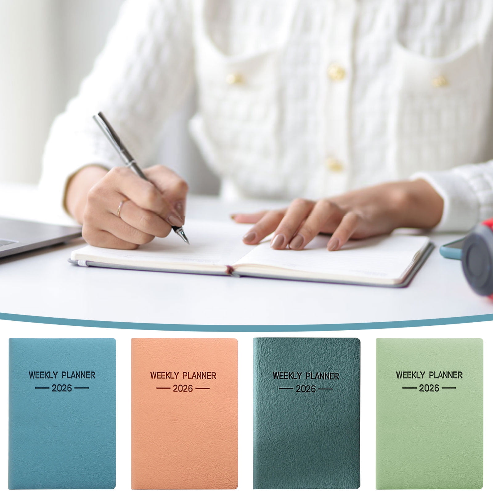 Mini Notebook Organizer, Daily Planner, Travel Diary, 2-in-1 Spiral Bound, Foldable, Metal ...