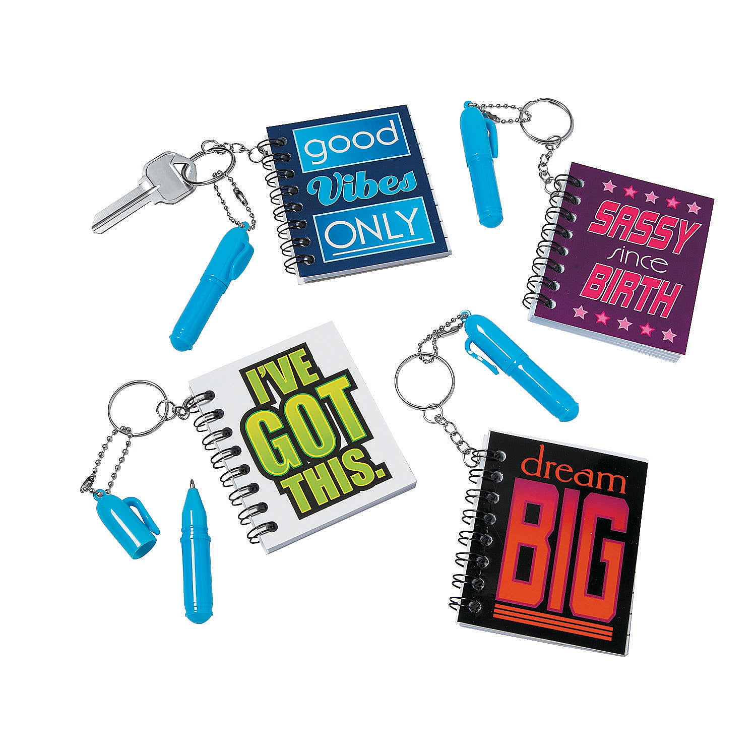Mini Notebook W/Pen And Key Ring(12 Set) - Stationery - 12 Pieces ...