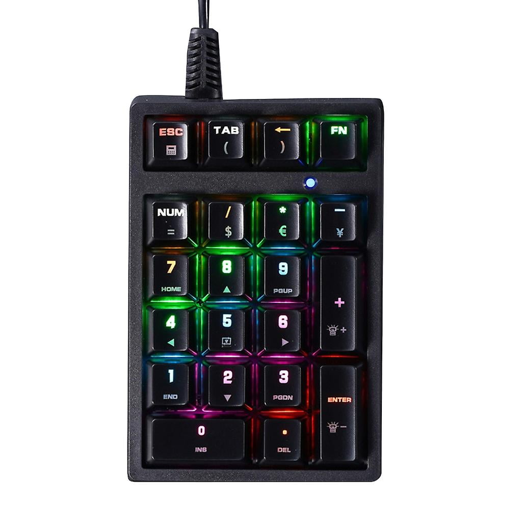 Mini Numpad 21-key Mechanical Keyboard Green Axis Usb Rgb External ...