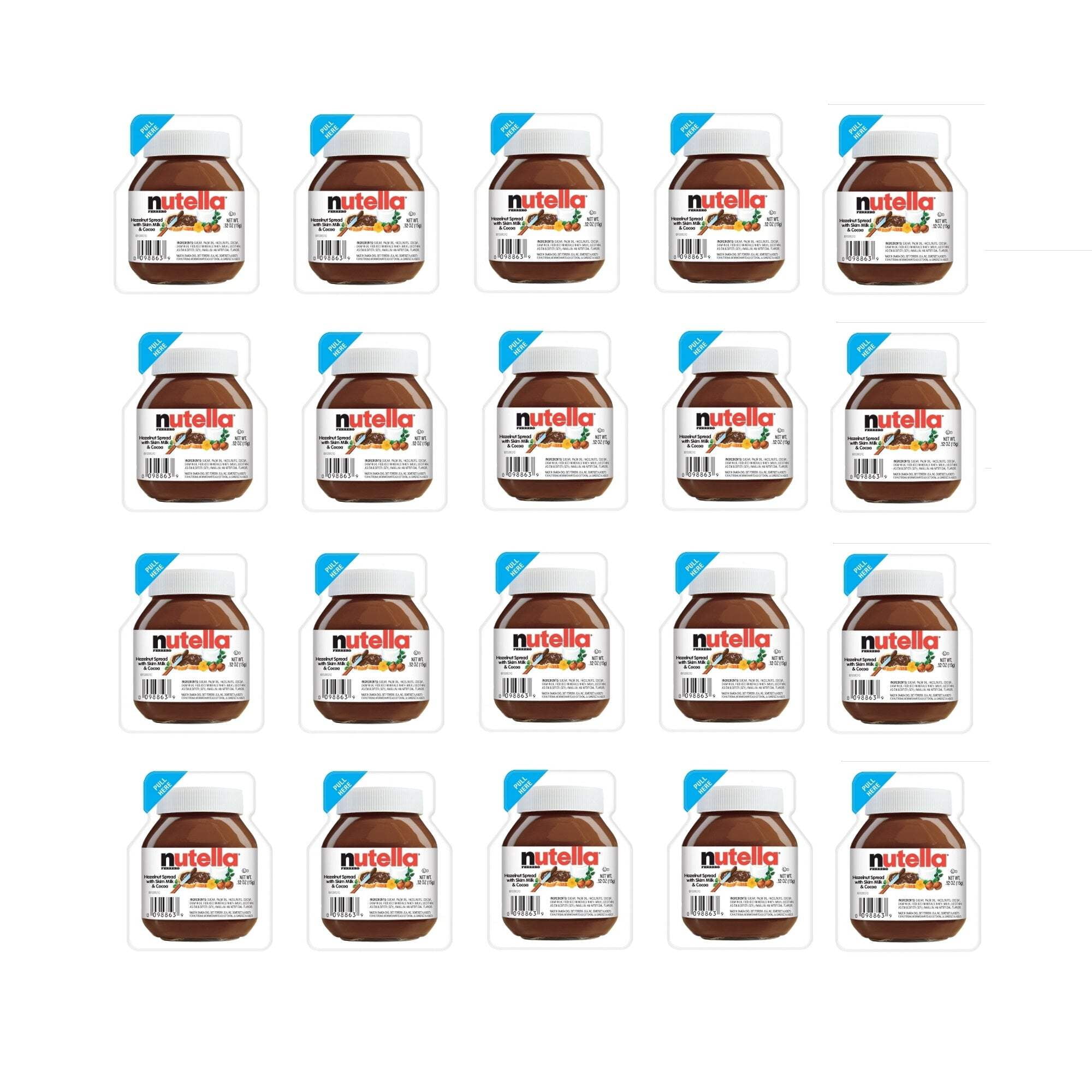 Snackivore Mini Nutella Cups, 20 Pack of 0.52oz Individual Packets ...