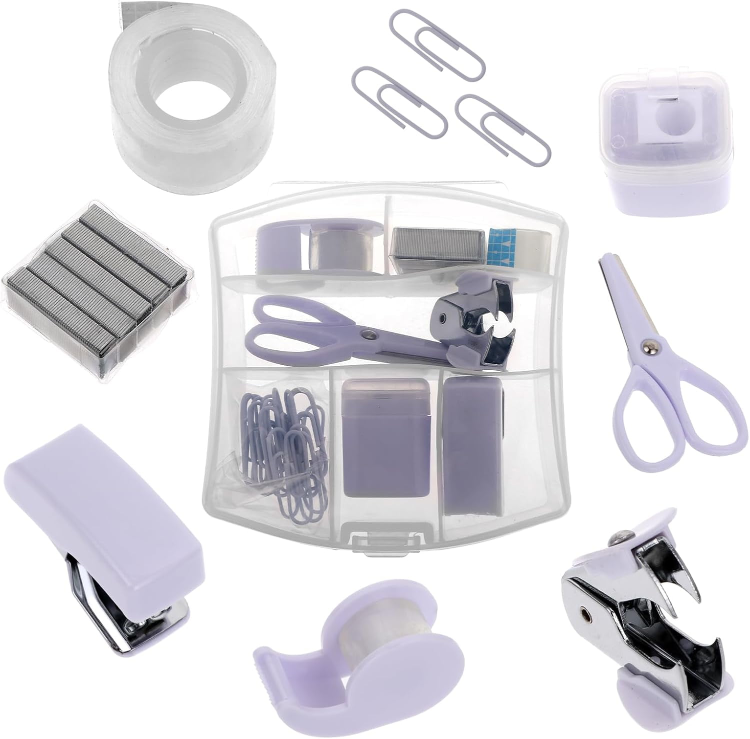 Mini Office Supply Kits Portable Case Includes Mini Stapler Scissors ...