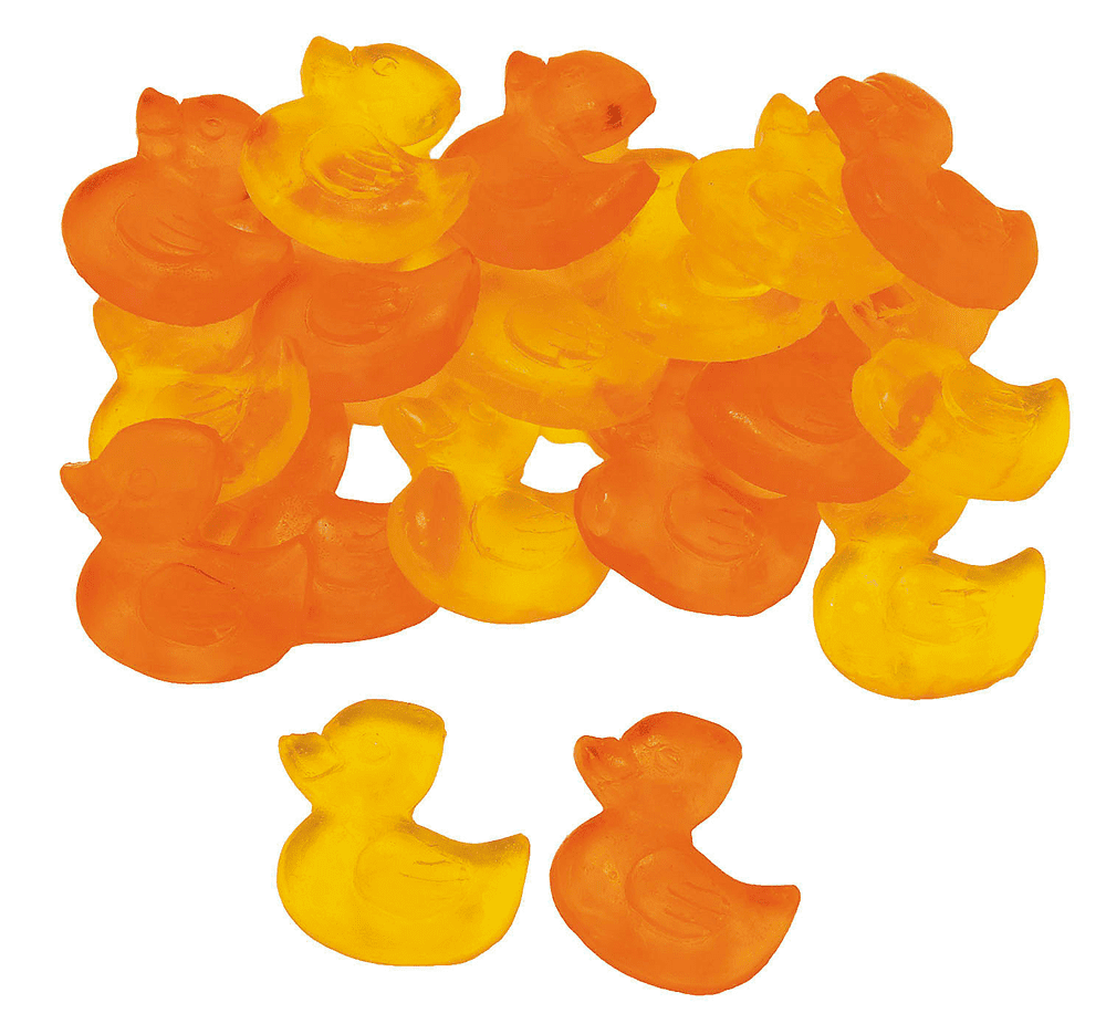 Mini Orange & Yellow Rubber Duck Gummy Candies, 1 lb (24 Packs) – Cute ...