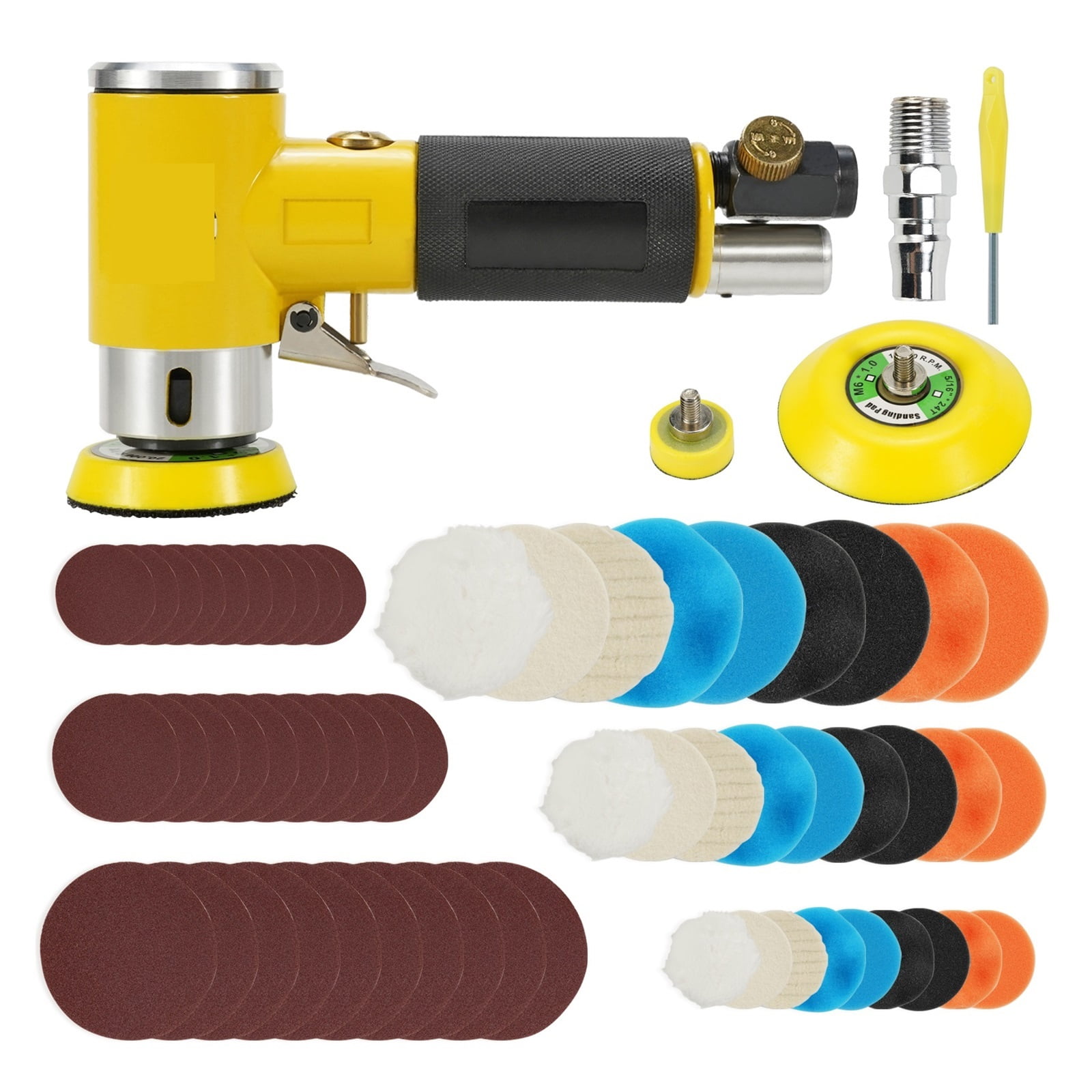 Mini Orbital 2/3" Air Sander Pneumatic Polisher Grinder Buffer Dual ...