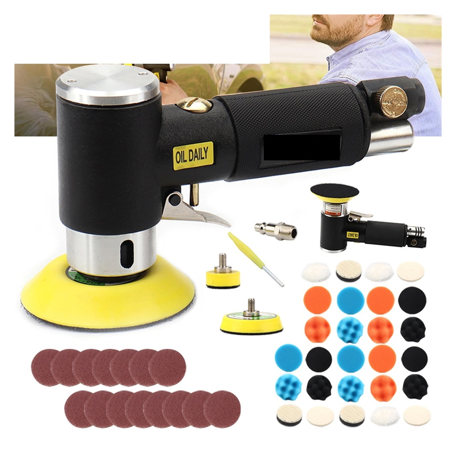 Mini Orbital Air Sander Pneumatic Polishing Grinding Machine Air Tools ...