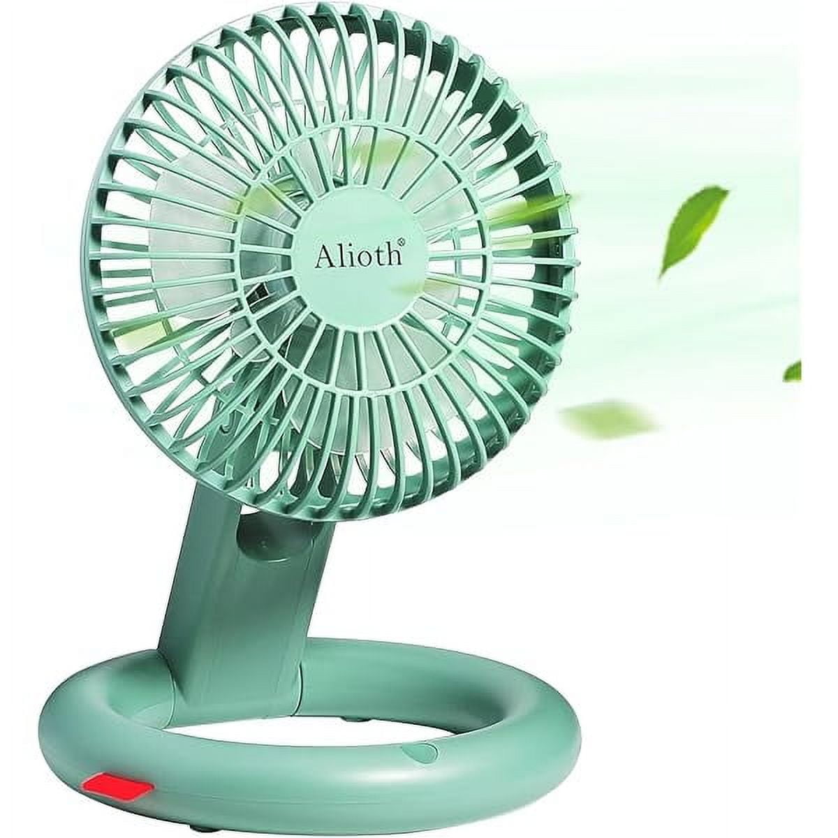 Mini Oscillating Desk Fan, 4 Speeds USB Powered and Portable Battery ...