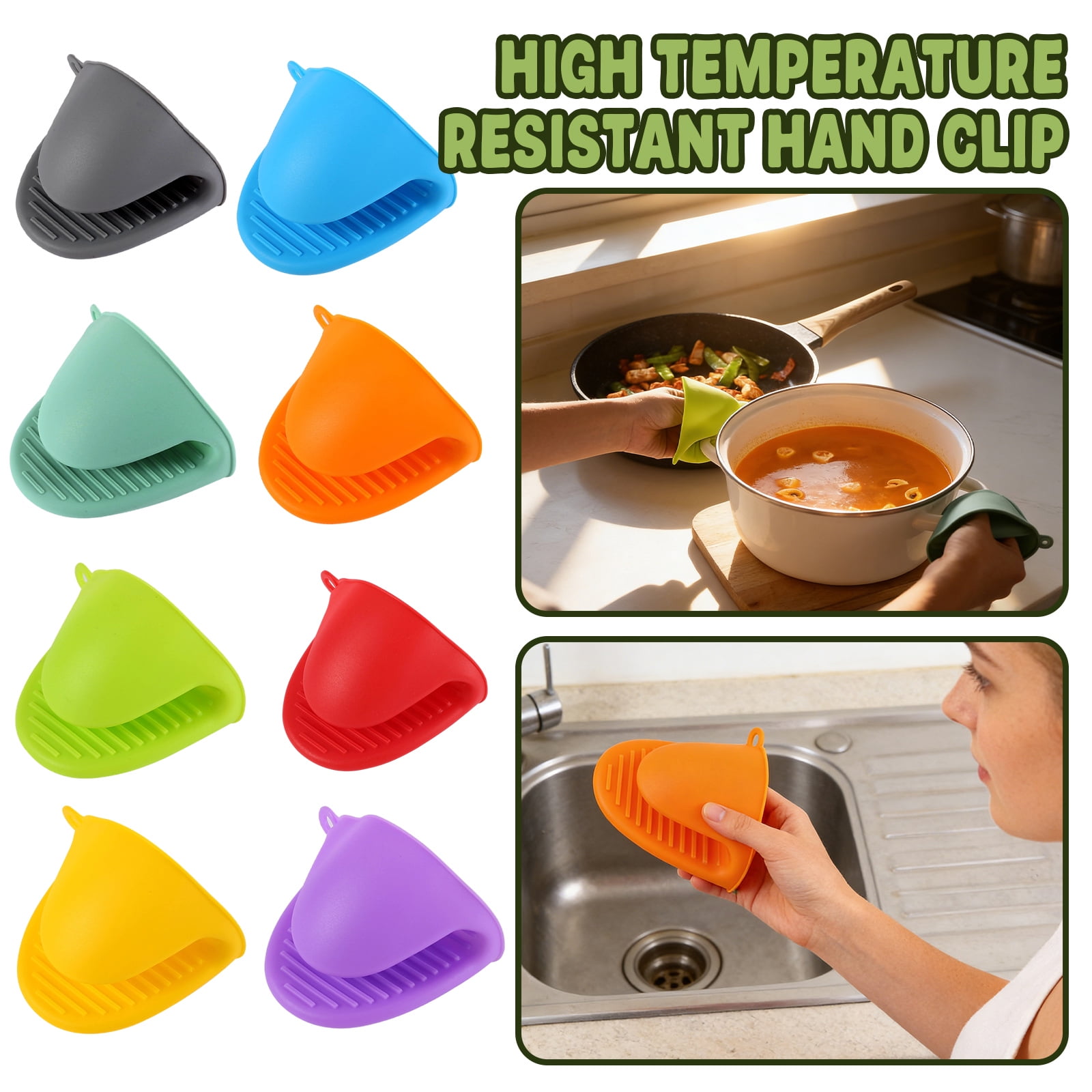 Mini Oven Gloves Silicone Heat Resistant Cooking Pinch Mitts High ...