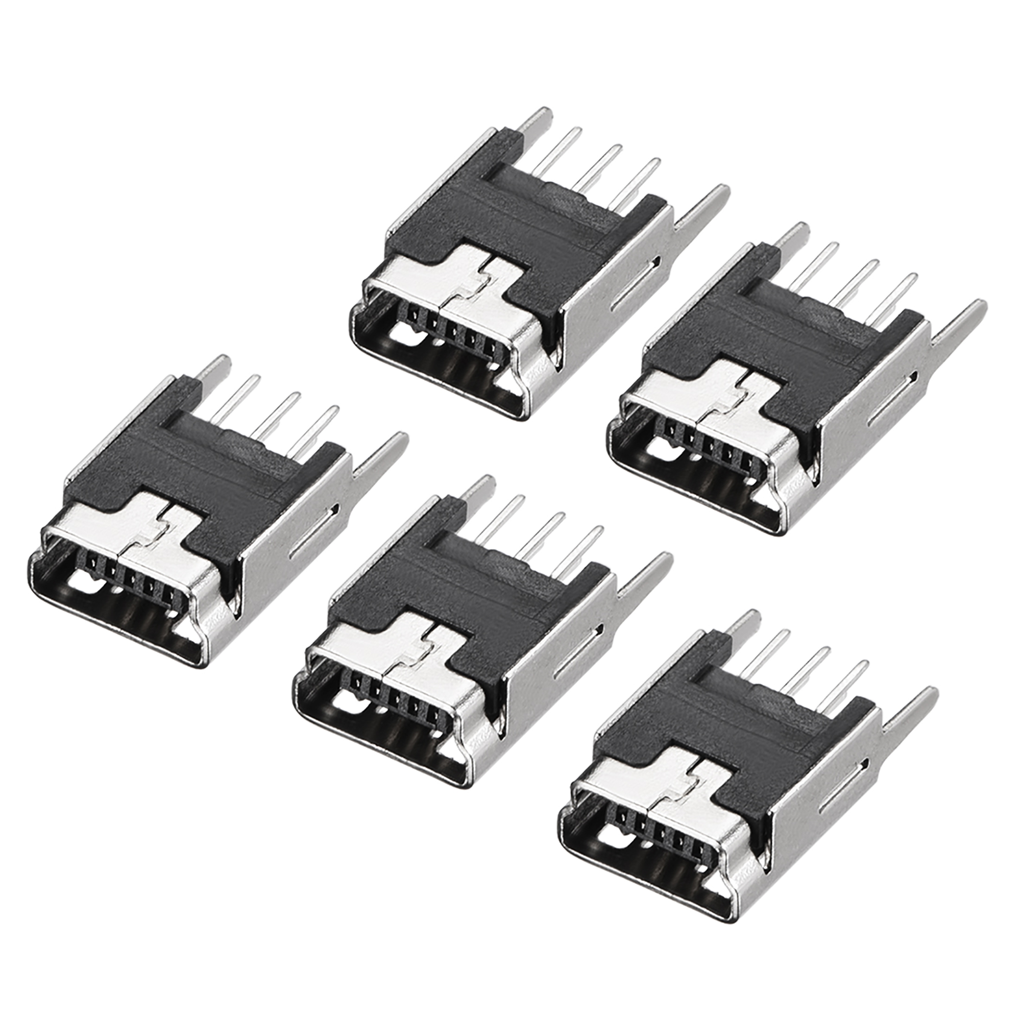 Mini PCB USB Connector Vertical Insert Straight Angle Female Jack 5pcs ...