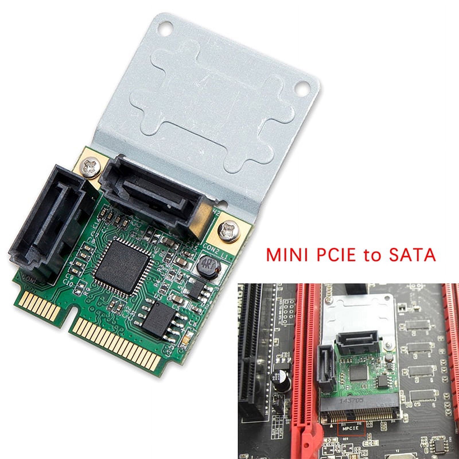 Mini PCI-Express To 2 Ports SATA 3.0 Expansion Adapter Card Mini PCIe ...
