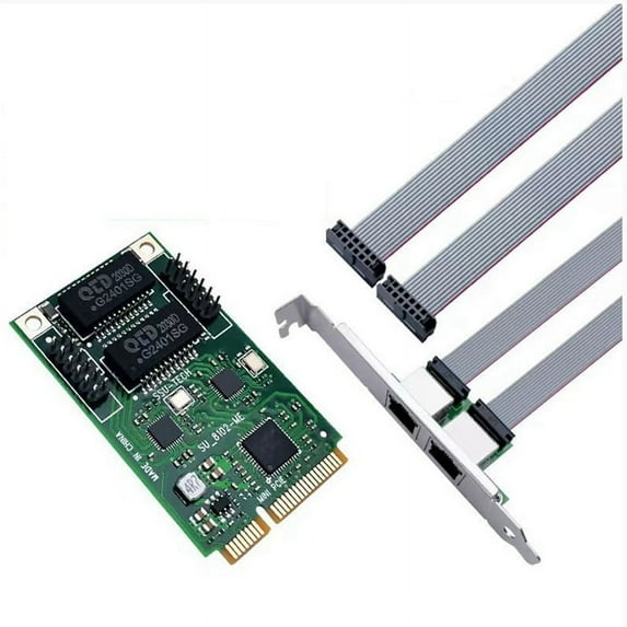 Mini PCIE Gigabit Network Card PCIE to 2 Port RJ45 Network Card ...