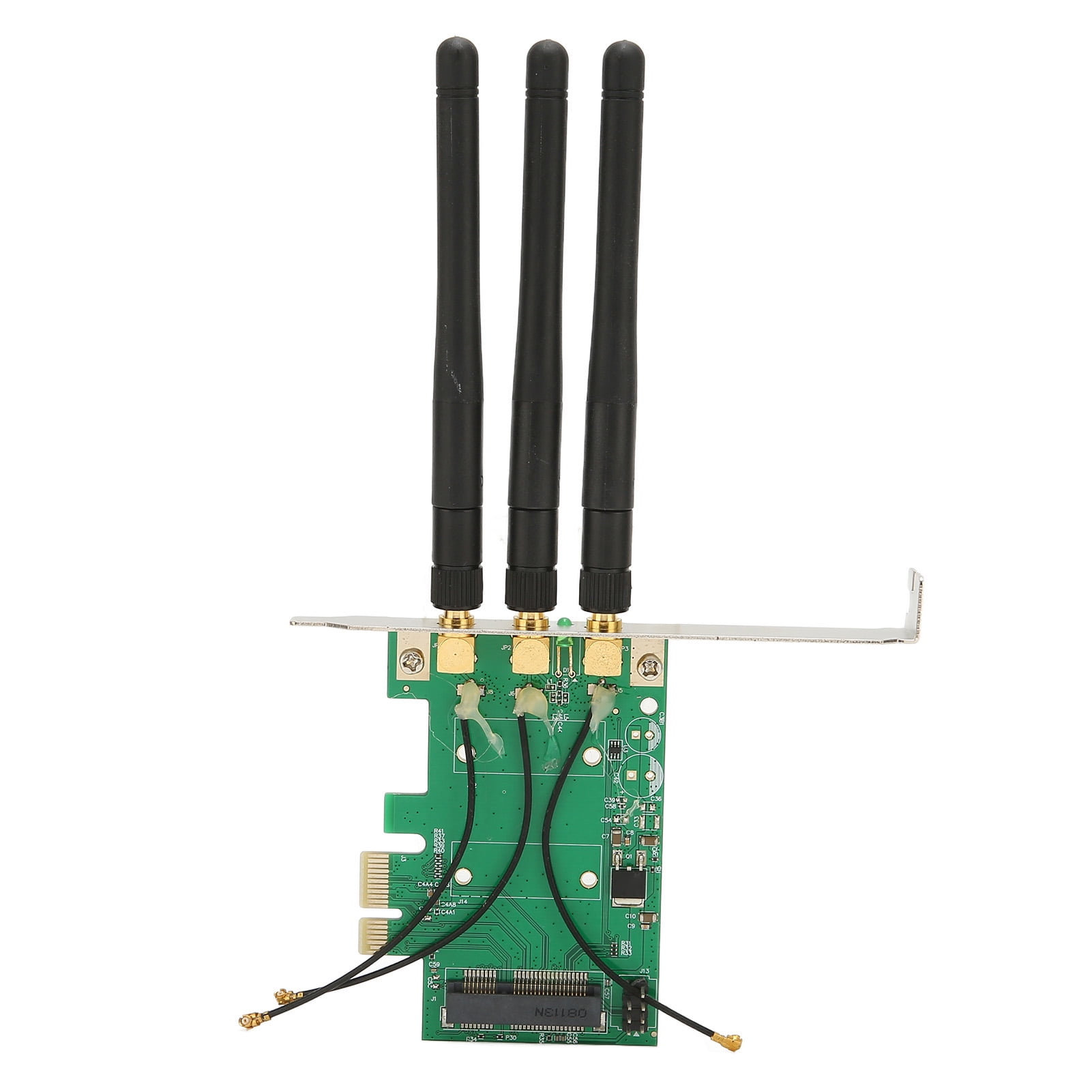 Mini PCIE to PCIE Adapter Card PCIE Network Card Adapter Three Antenna ...