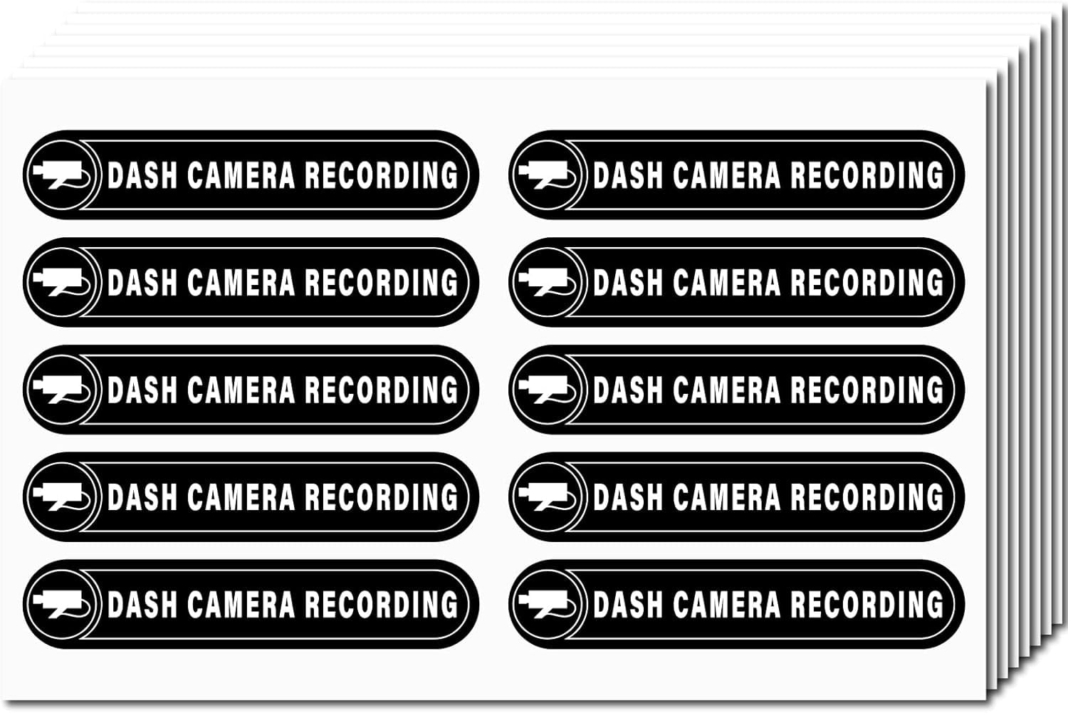 Mini PVC Coated Self Adhesive DASH CAMERA RECORDING Warning Stickers ...
