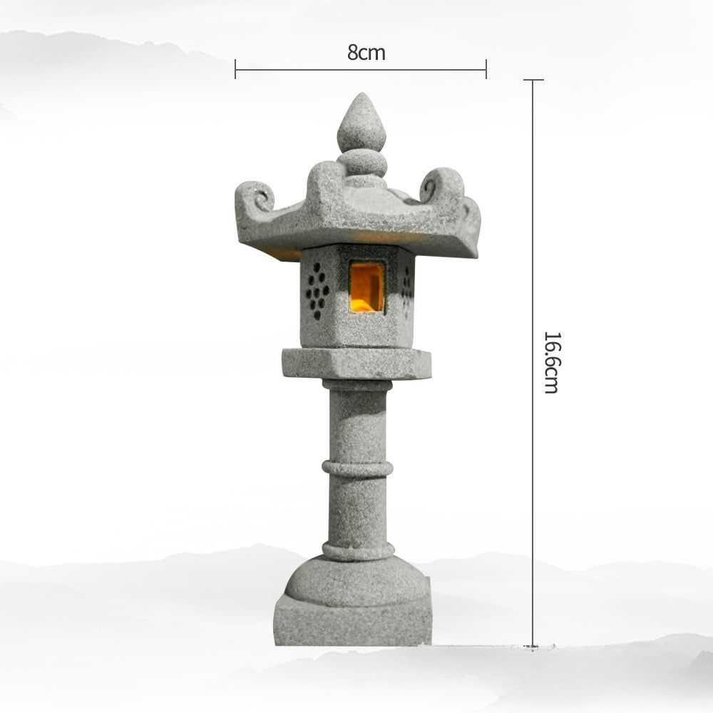 Mini Pagoda Lantern Light Garden Statue Micro Landscape Fish Tank Zen ...