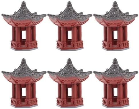 Mini Pagoda Statue 6pcs Mini House Accessory Japanese Temple Statue ...