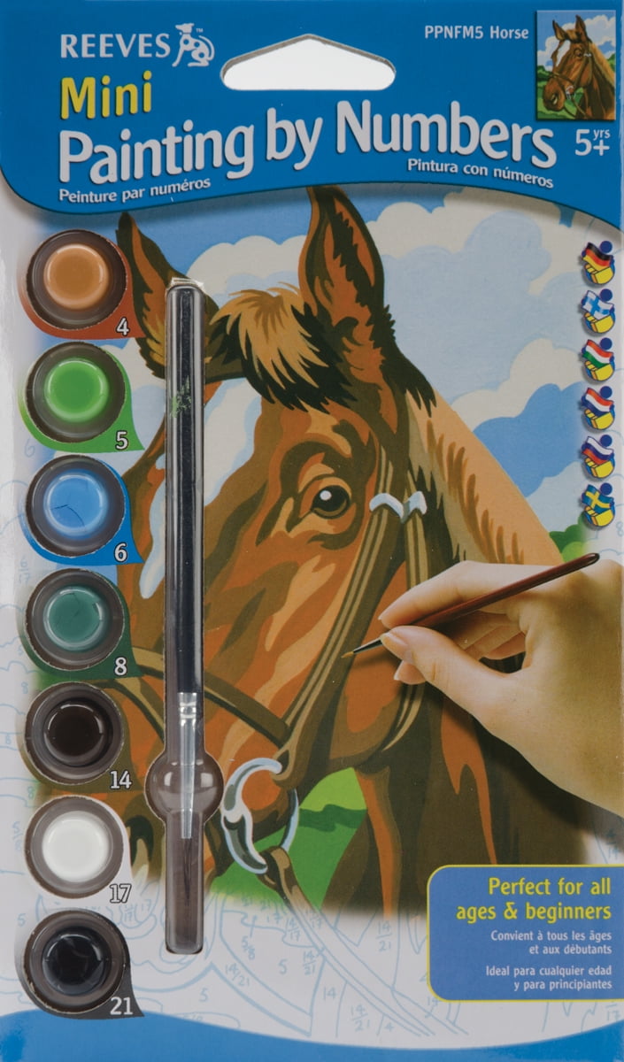 Mini Paint By Number Kit 4-1/2 Inch X 7 Inch-Horse - Walmart.com
