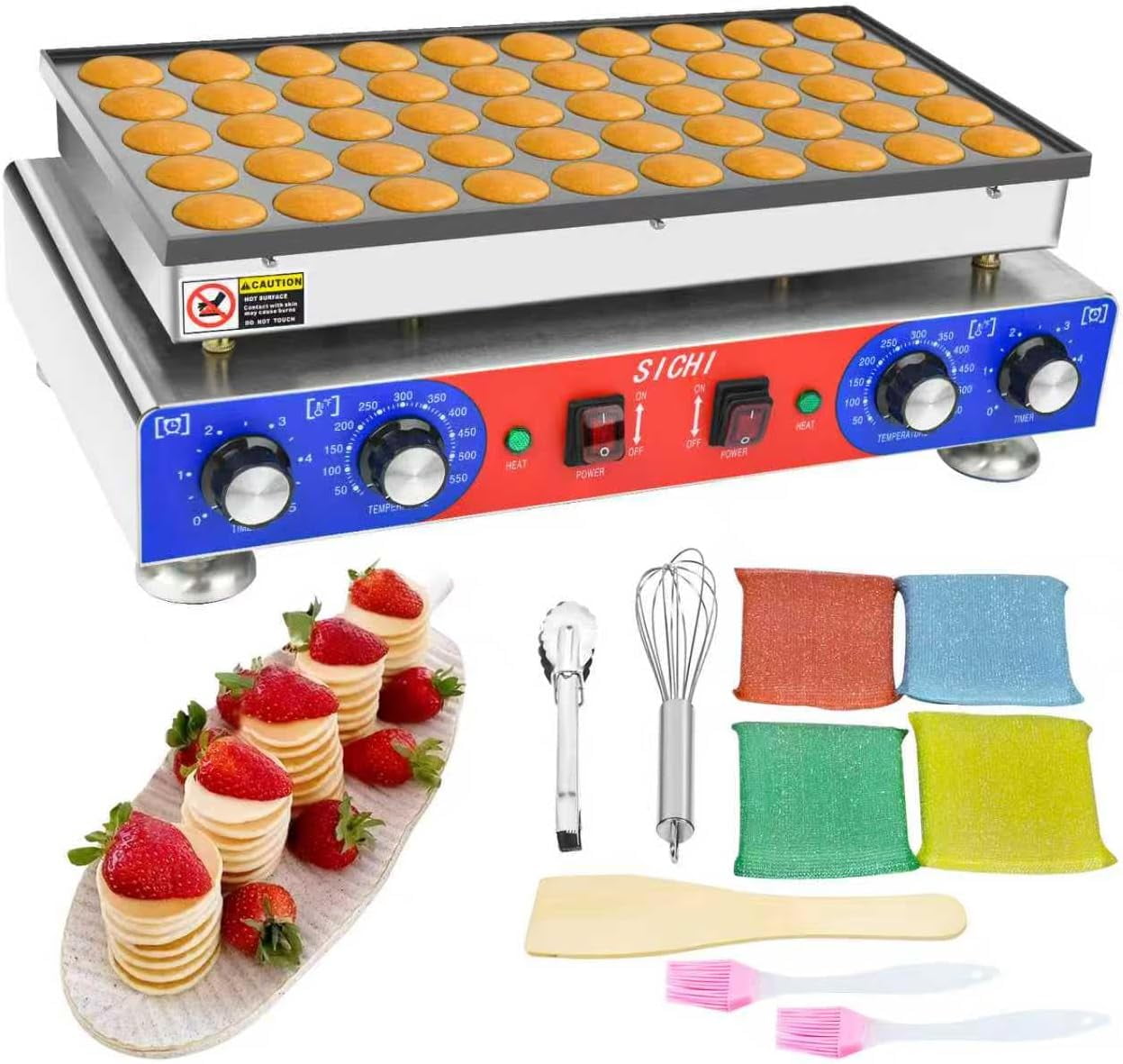 Mini Pancake Maker - 50Pcs Mini Dutch Pancake Maker With Nonstick and ...