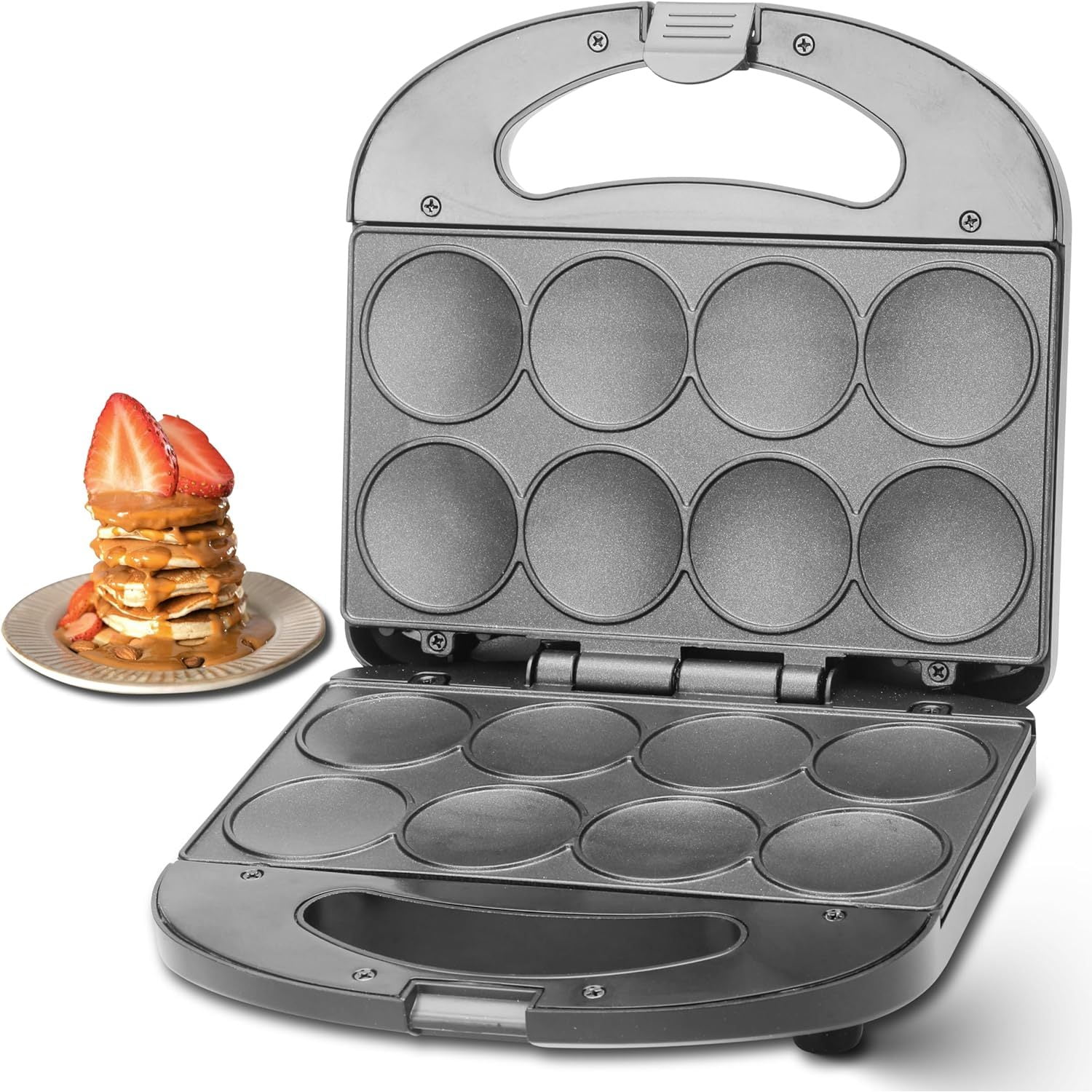 Mini Pancakes Maker Machine with Non Stick Plates, Small Pancake ...