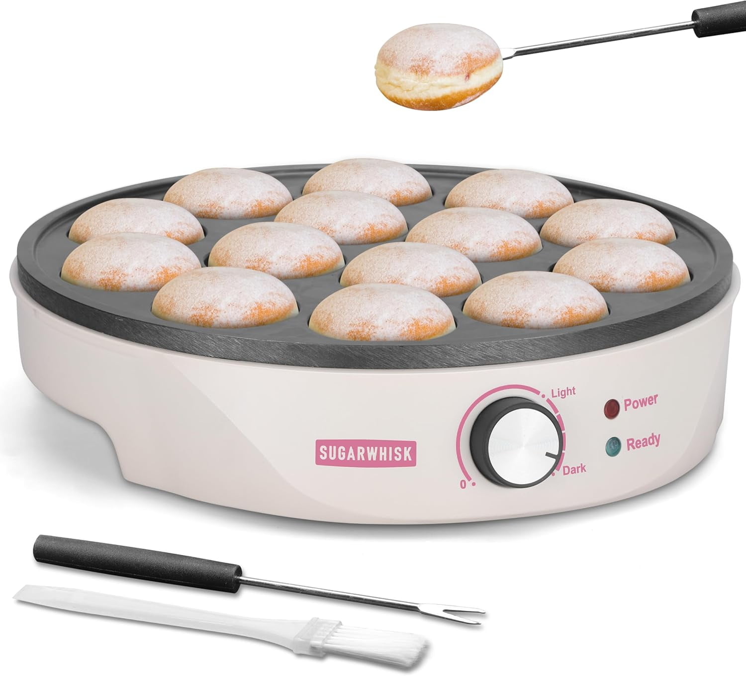 Mini Pancakes Maker Machine with 14 Larger & Deeper Grooves, Electric ...