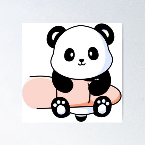 Mini Panda Friend - Kawaii Finger Pet Design Poster Wall Art, Modern ...