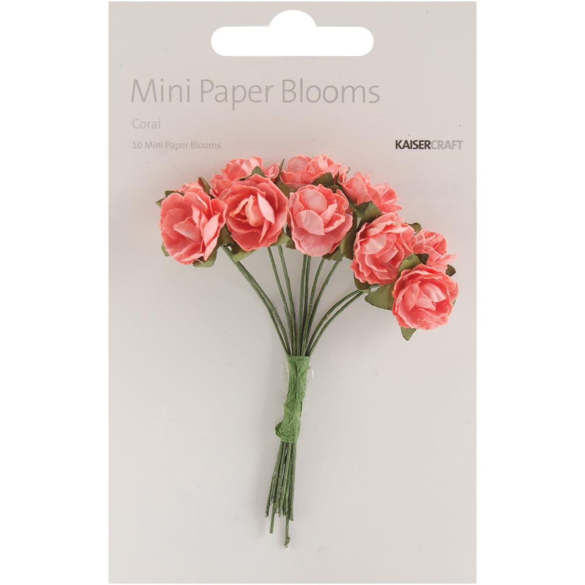 Kaisercraft F667 Coral Mini Paper Blooms 0.5 in. Flowers with Wire ...
