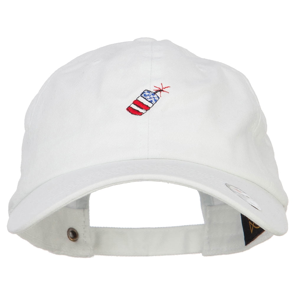 Mini Patriotic Firecracker Embroidered Unconstructed Cap - White OSFM ...