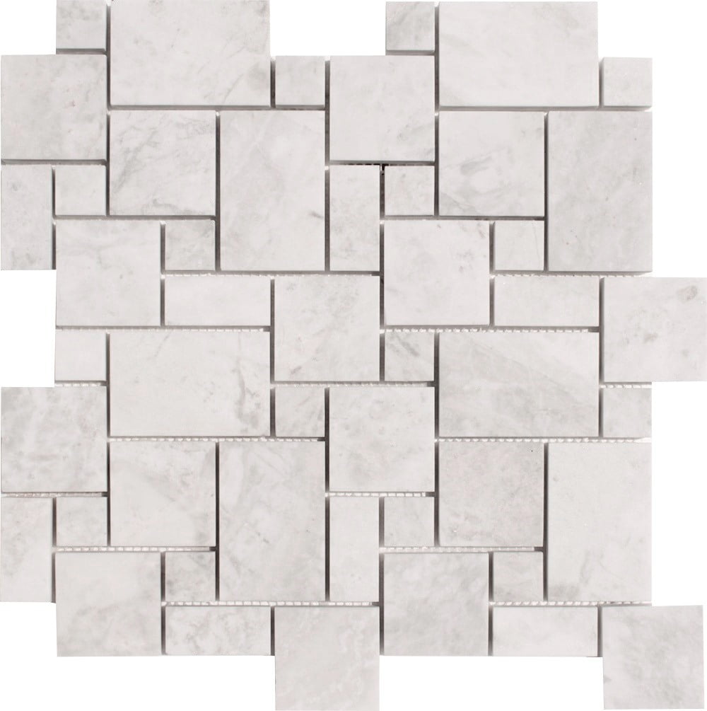 Mini Pattern Carrara Honed Marble Mosaic Tile - Walmart.com