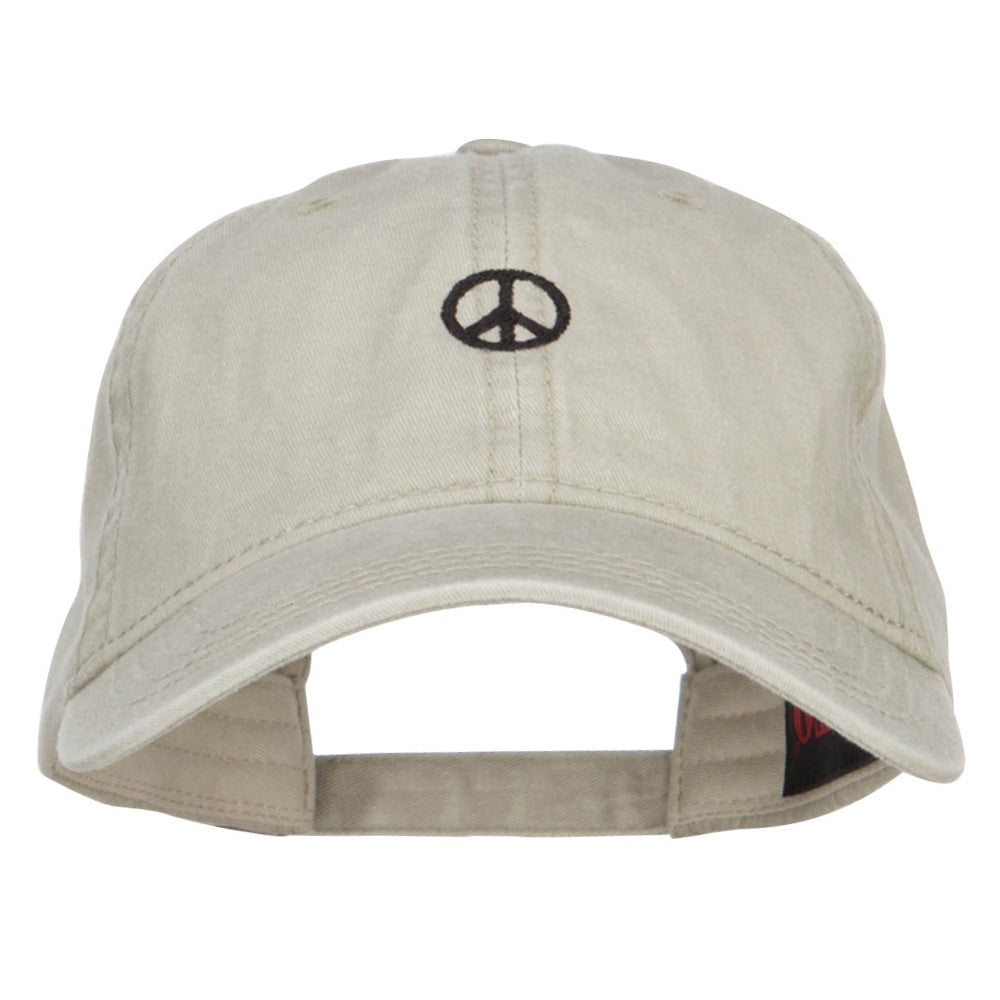 Mini Peace Symbol Embroidered Washed Cap - Stone OSFM - Walmart.com