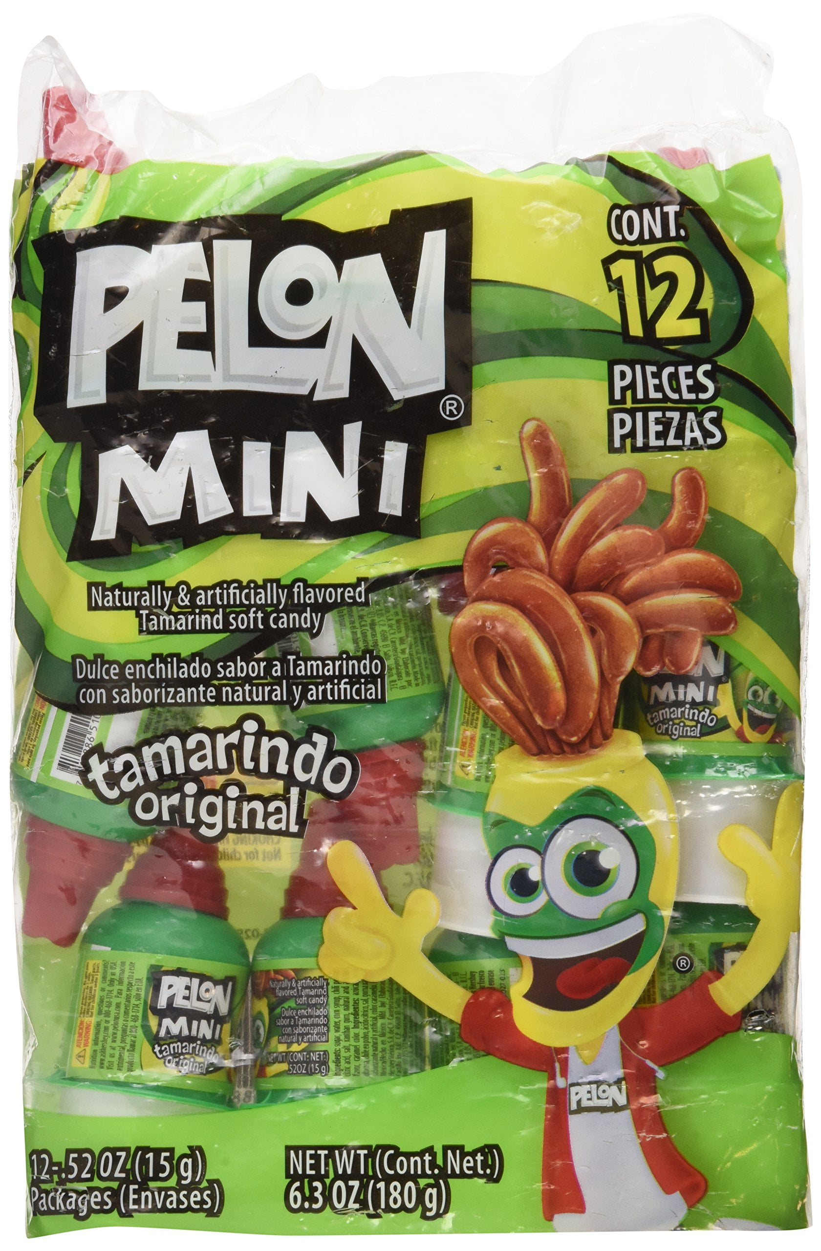 Mini Pelon Pelo Rico BCF26 Tamarind Push up Candy, 12-Count, 6.3-Ounce ...