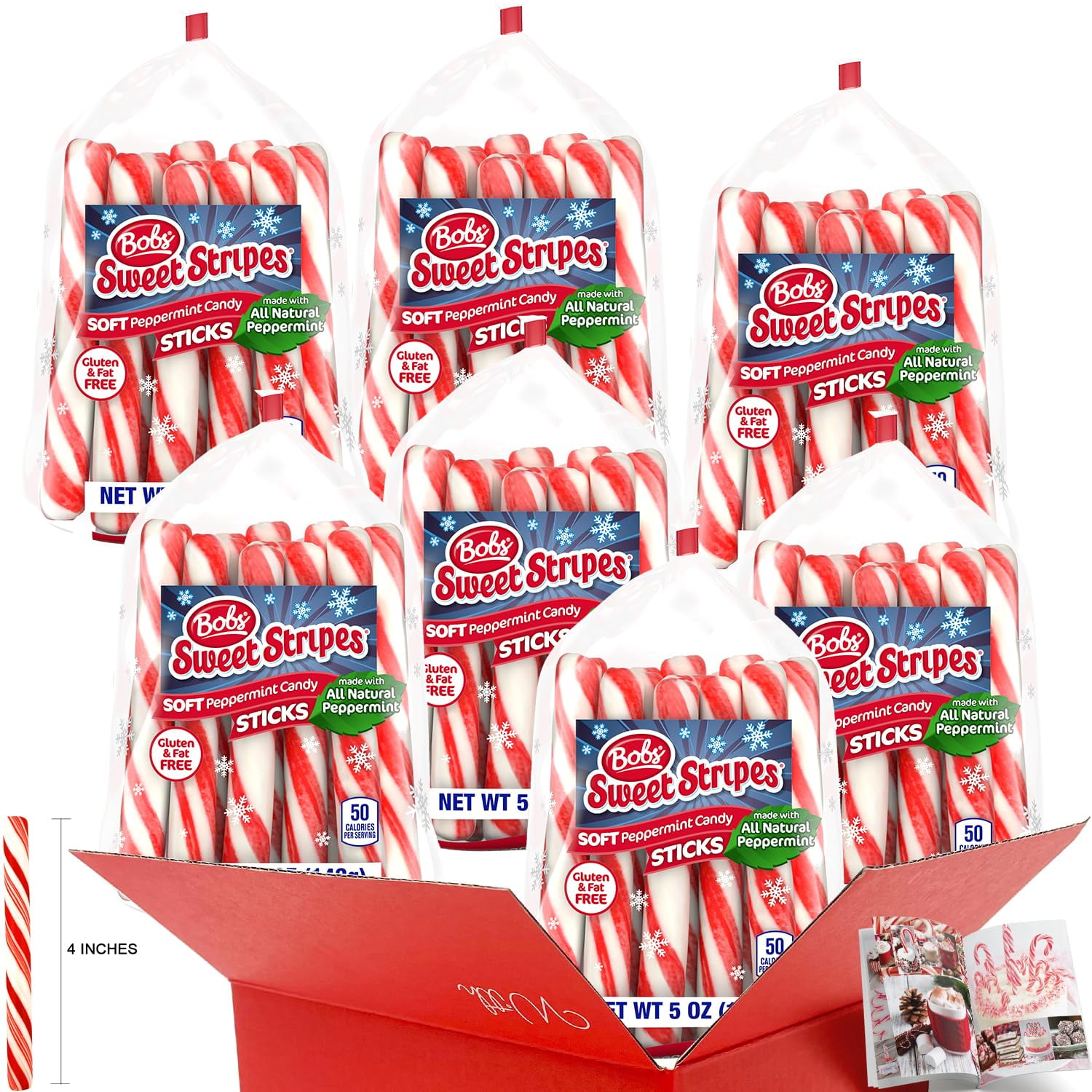 Mini Peppermint Candy Sticks – 70 Soft Stir Stripes for Hot Cocoa ...