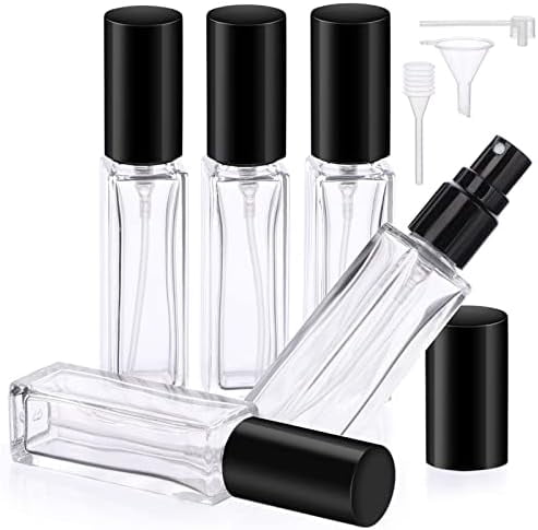 Mini Perfume Bottles, 5 Set of 10ML Clear Glass Travel Perfume Atomizer ...