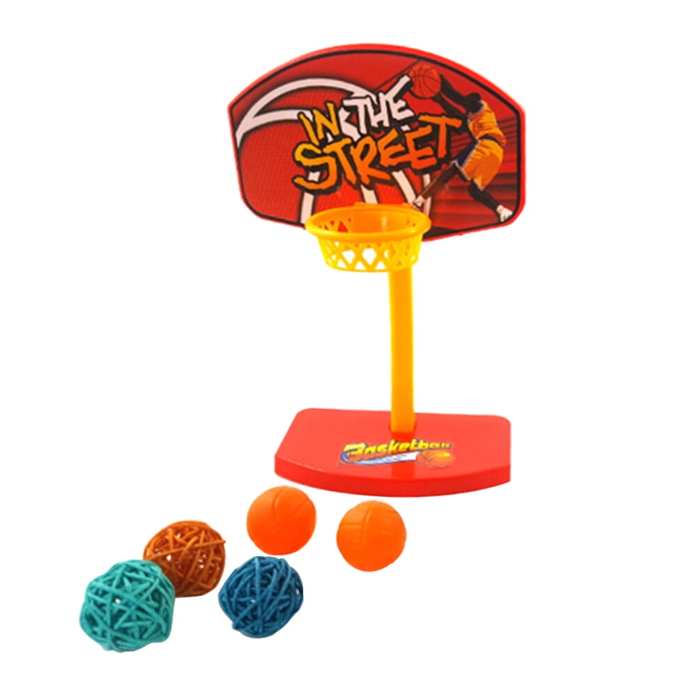 Mini Pet Bird Toys Parrot Shooting Basketball Stand Hoop Basket Desktop ...
