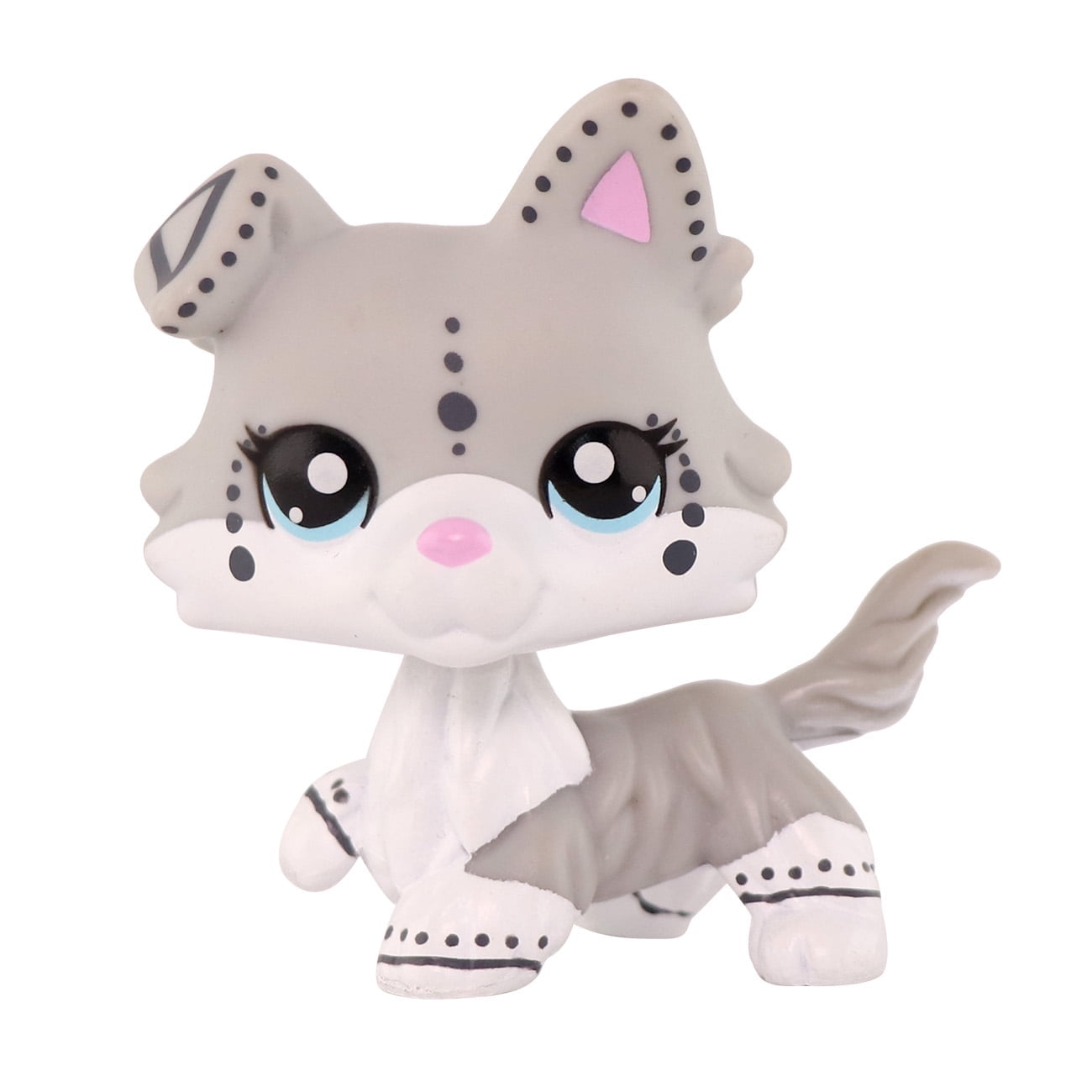 Mini Pet Shop Collie Shorthair Cat lps Toy,DIY Polka Dot Tears Collie ...