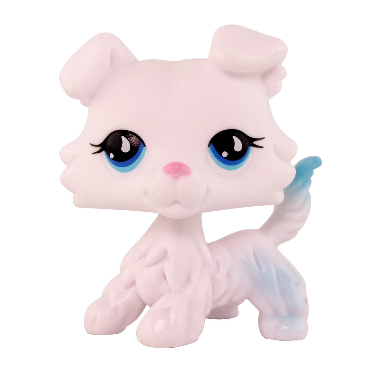 Mini Pet Shop Collie Shorthair Cat lps Toy,DIY White Collie Figurine ...