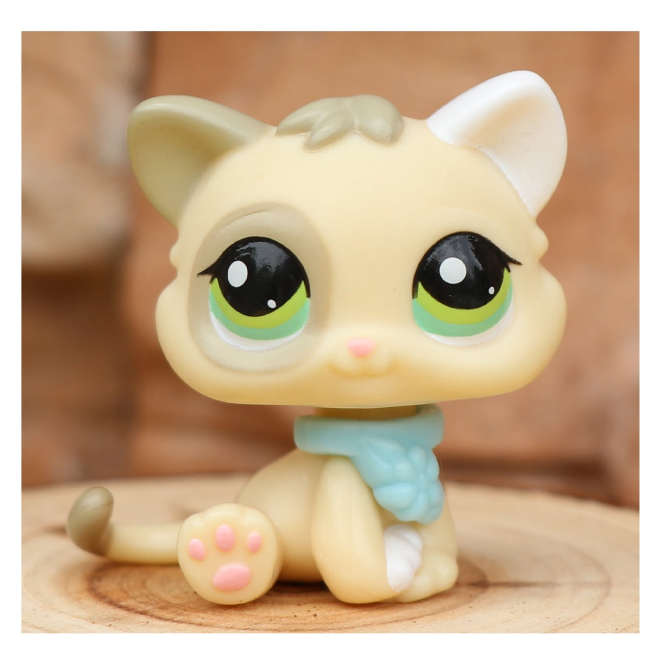 Mini Pet Shop lps Yellow Kitten #1074 with Collar Accessory Cute Kids ...