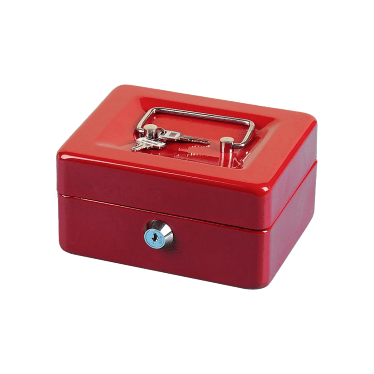 Mini Petty Cash Box Lockable Security Money Safe with Lock Slot -Metal ...