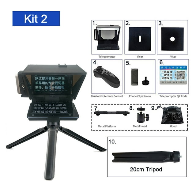 Mini Phone Camera Teleprompter For Interview Speech Reader Shooting ...
