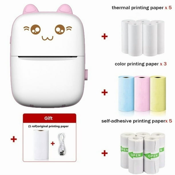 Mini Photo Pocket Printer Portable Ink-Free Thermal 57mm Sticker Trans ...